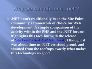 Scope of .net for ppt | PPT