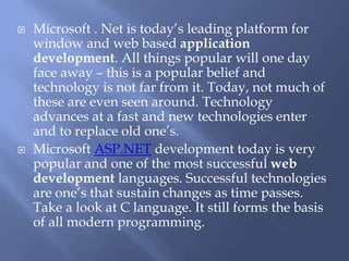 Scope of .net for ppt | PPT