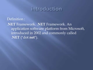 Scope of .net for ppt | PPT