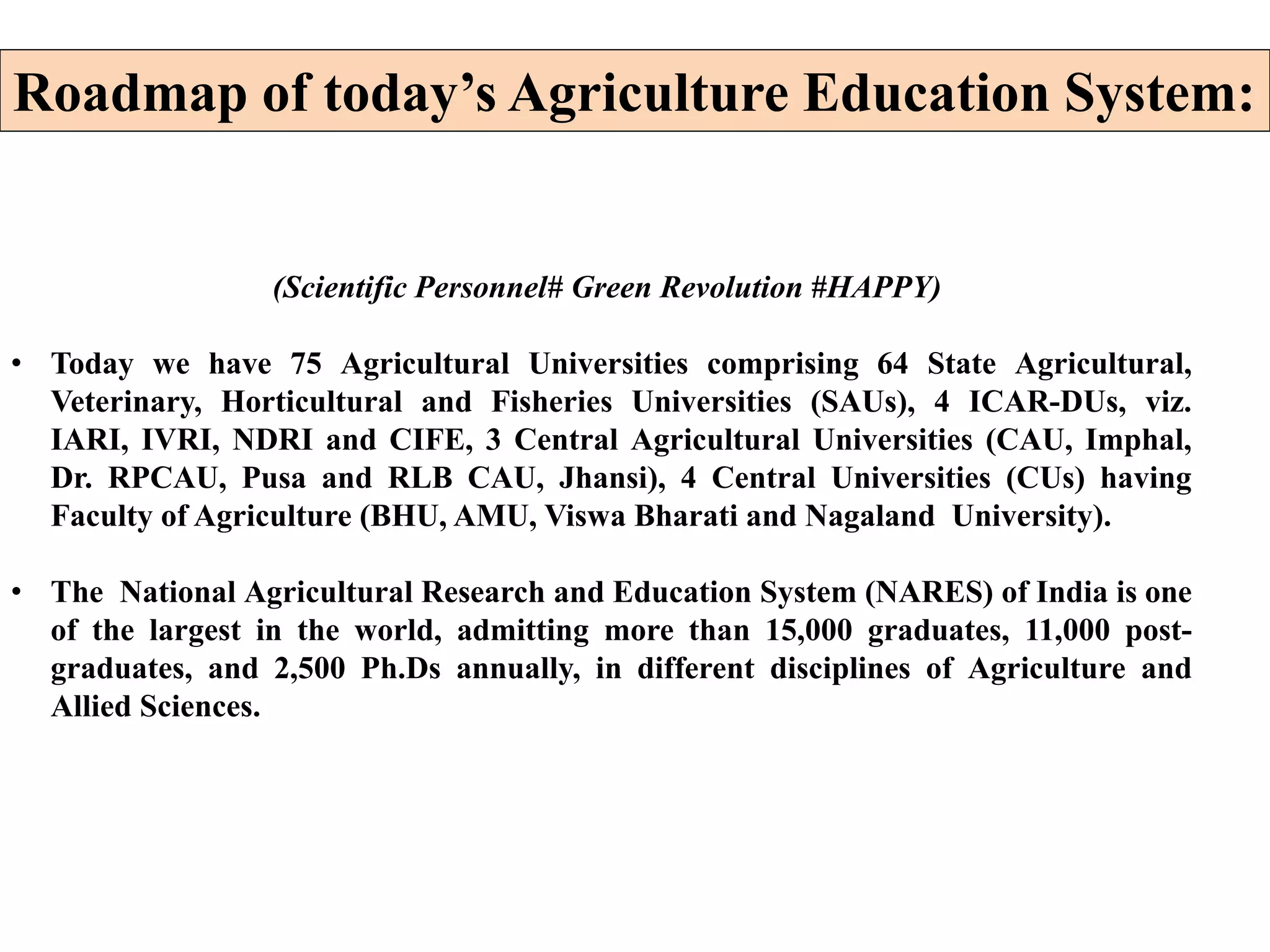 Scope of agriculture education in India | PPT