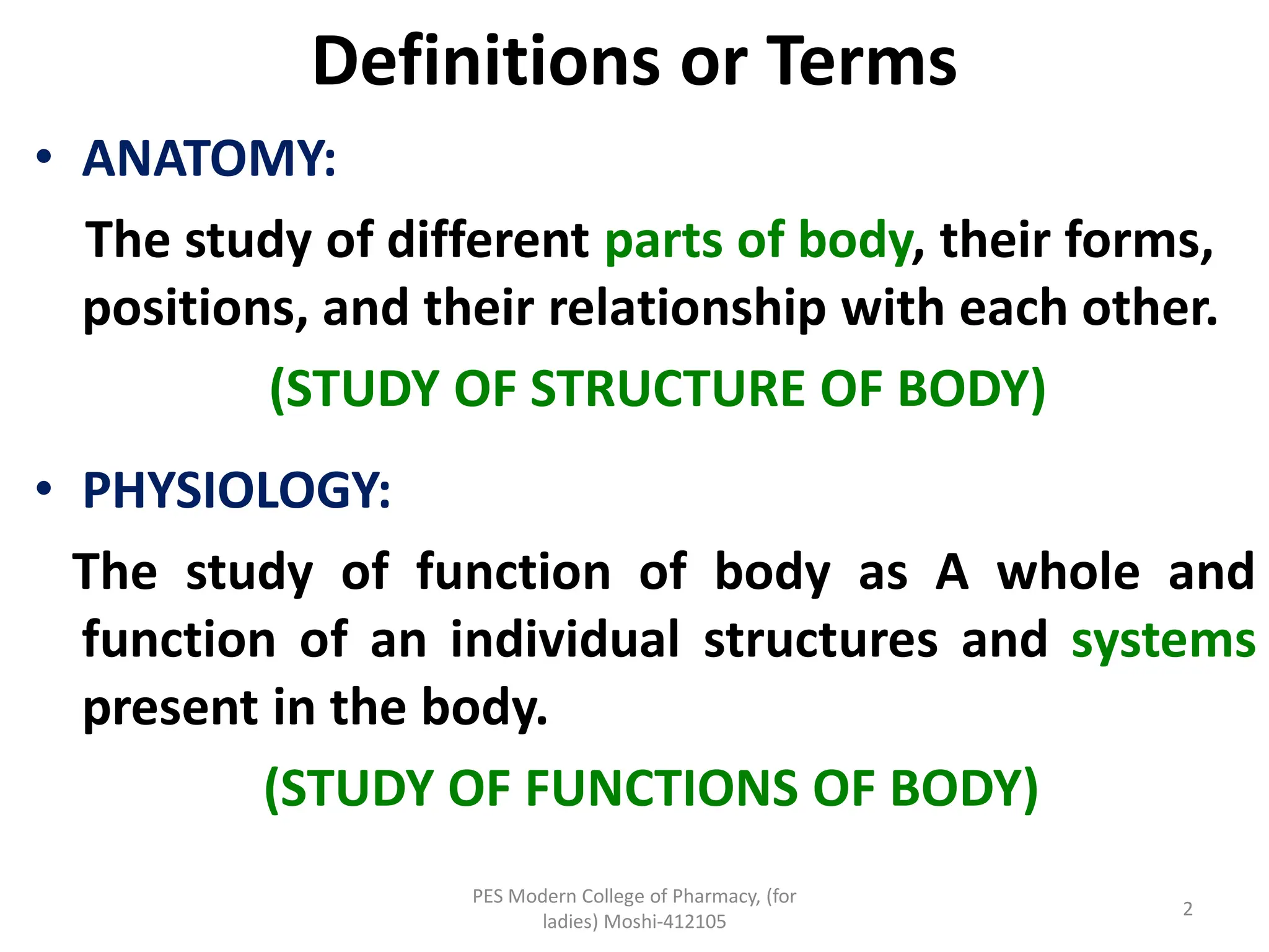 SCOPE OF ANATOMY & PHYSIOLOGY.pdf,introduction of human body,human ...