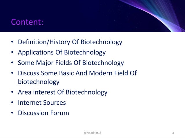 Scope of biotechnology and modern biotechnology | PPT