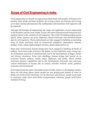 Future Job Scope of Civil Engineering | PDF | Civil Engineering ...