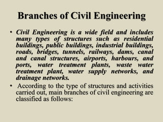 Scope of Civil Engineering | PPTX