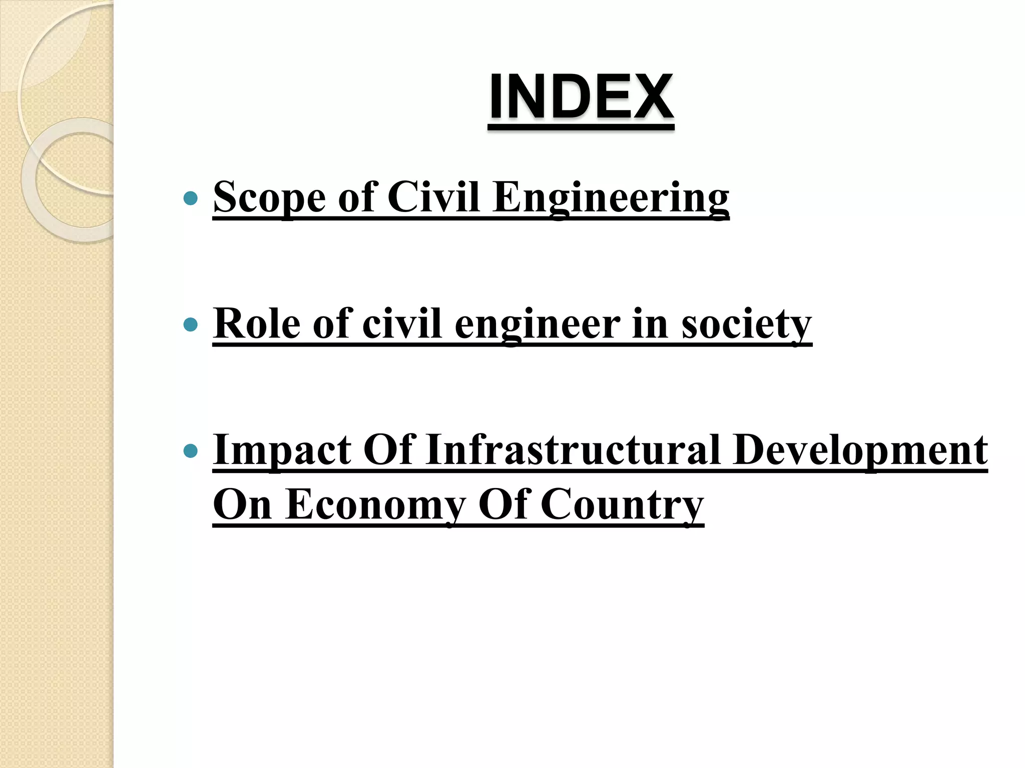Scope of civil engineering,Role of civil Engineer in Society | PPTX