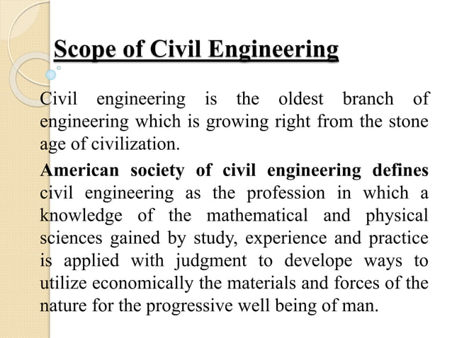 Scope of civil engineering,Role of civil Engineer in Society | PPTX ...