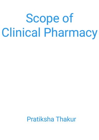 Scope of Clinical Pharmacy | PDF