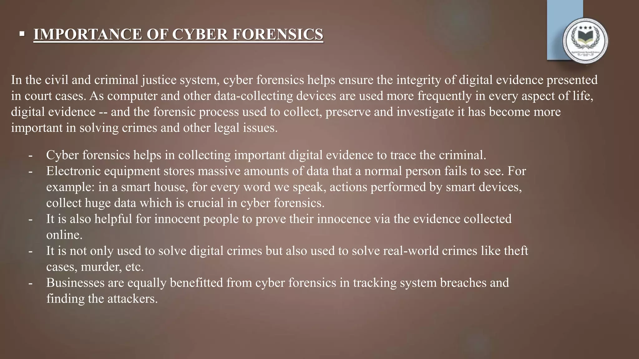 Scope of Cyber forensics | PPTX