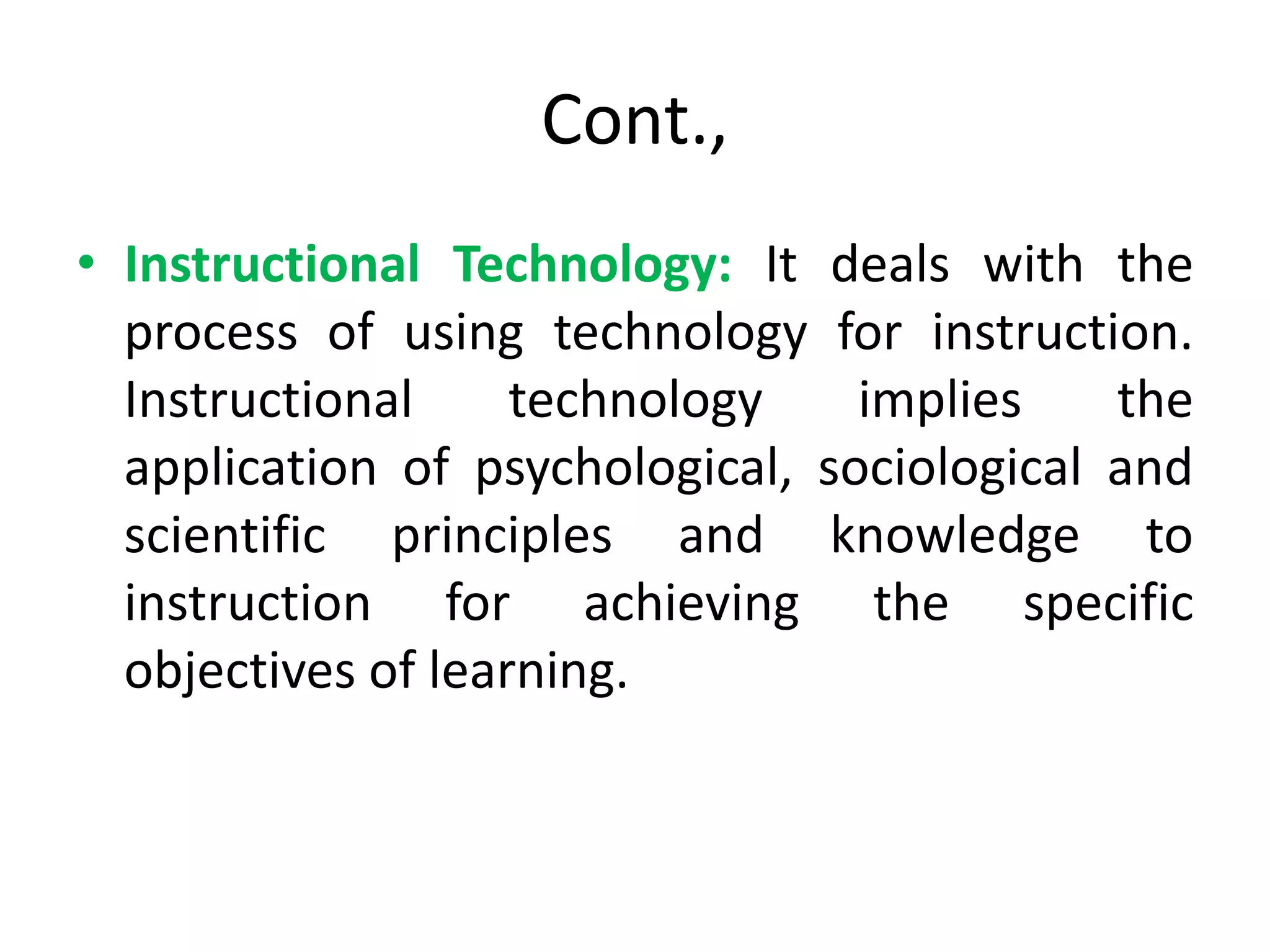 Scope of Educational Technology | PPTX