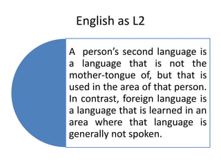Scope of english | PPTX | Education