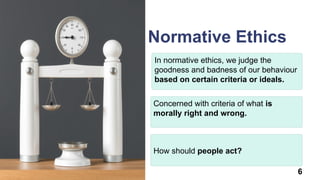 The scope of ethics encompasses moral principles guiding human behavior ...