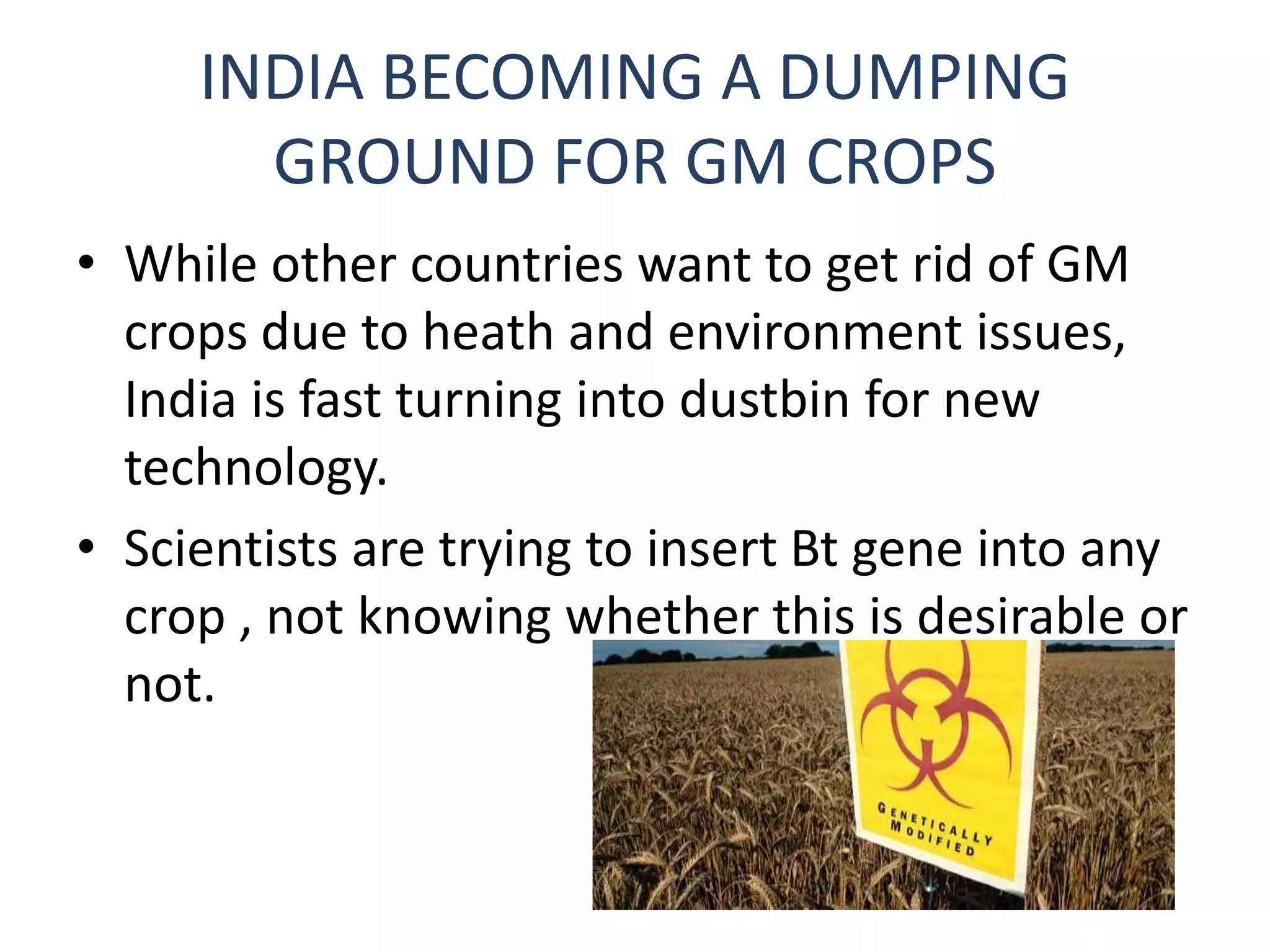 Scope of GM crops in india | PPTX