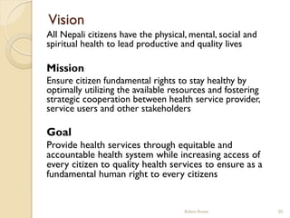 Scope of Health Promotion included in National Health Policy (NHP) 2071 ...