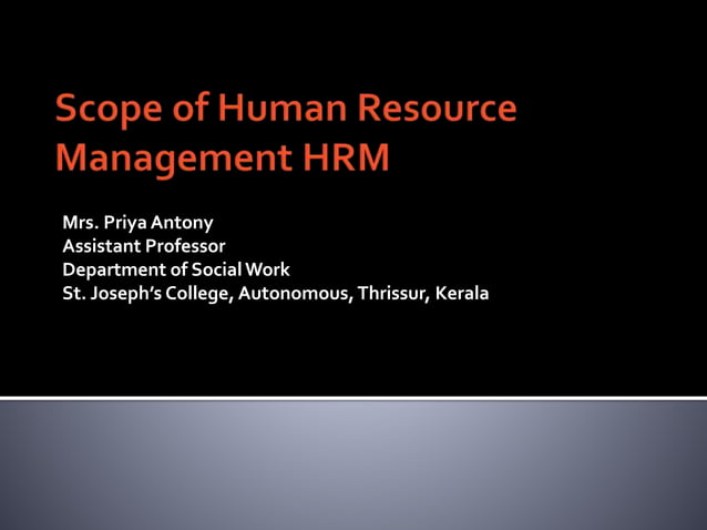 Scope of hr mgt | PPTX
