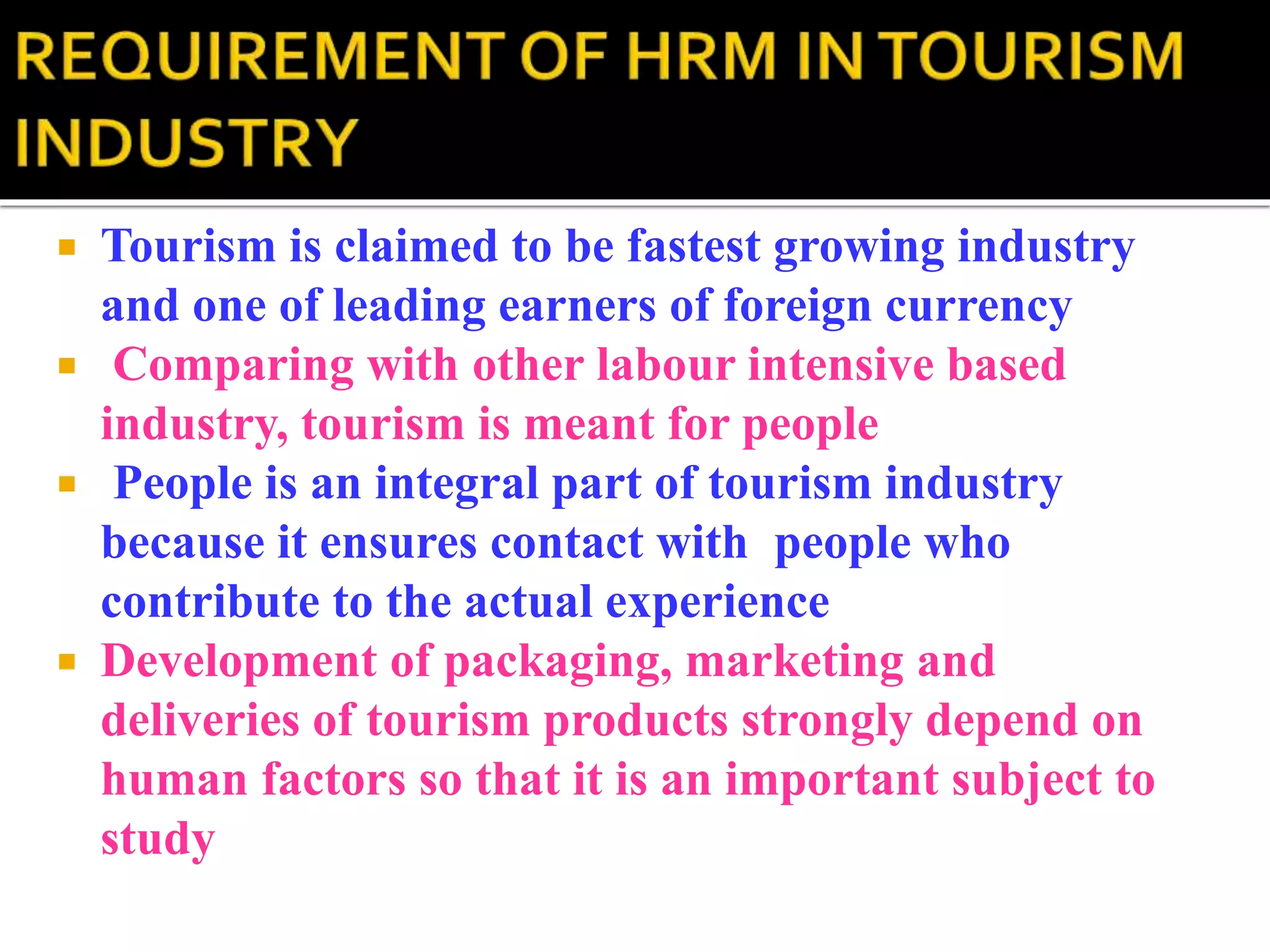 Scope of human resource management in tourism | PPTX