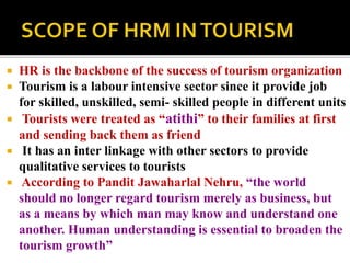 Scope of human resource management in tourism | PPTX
