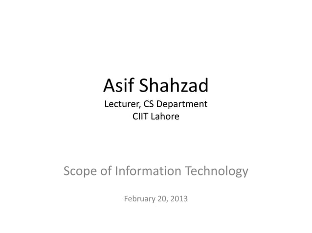 Scope of Information Technology | PPT
