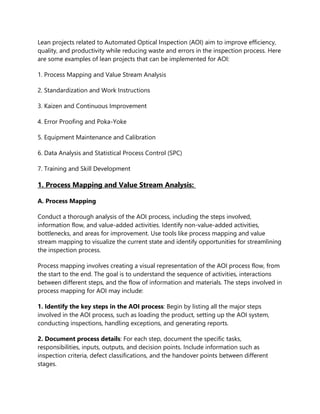 Scope of lean process in AOI (Automatic optical inspection ).pdf | Business | Business and Finance