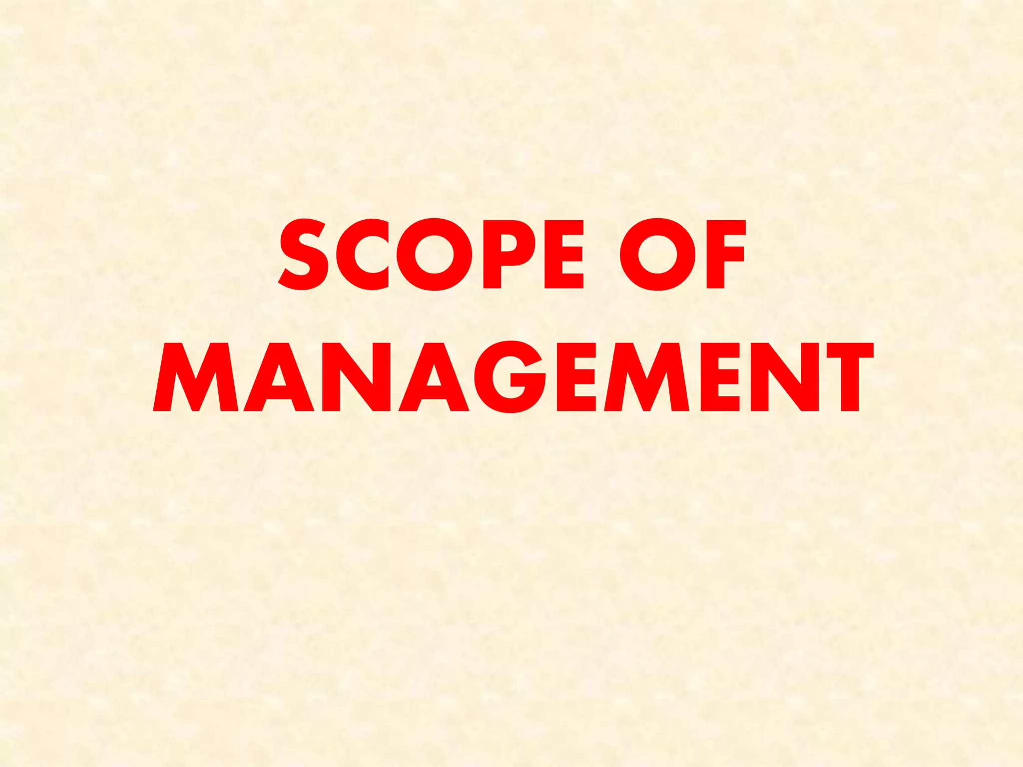 Scope of management | PPT