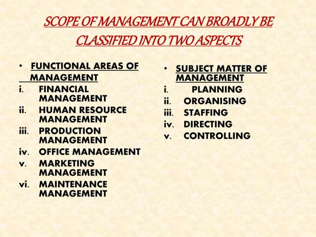 Scope of management | PPT