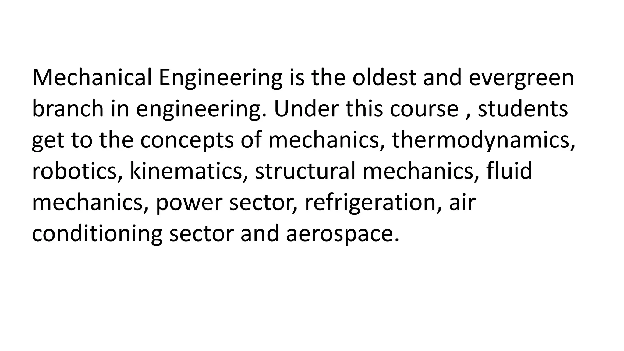 Scope of Mechanical Engineering | PPTX