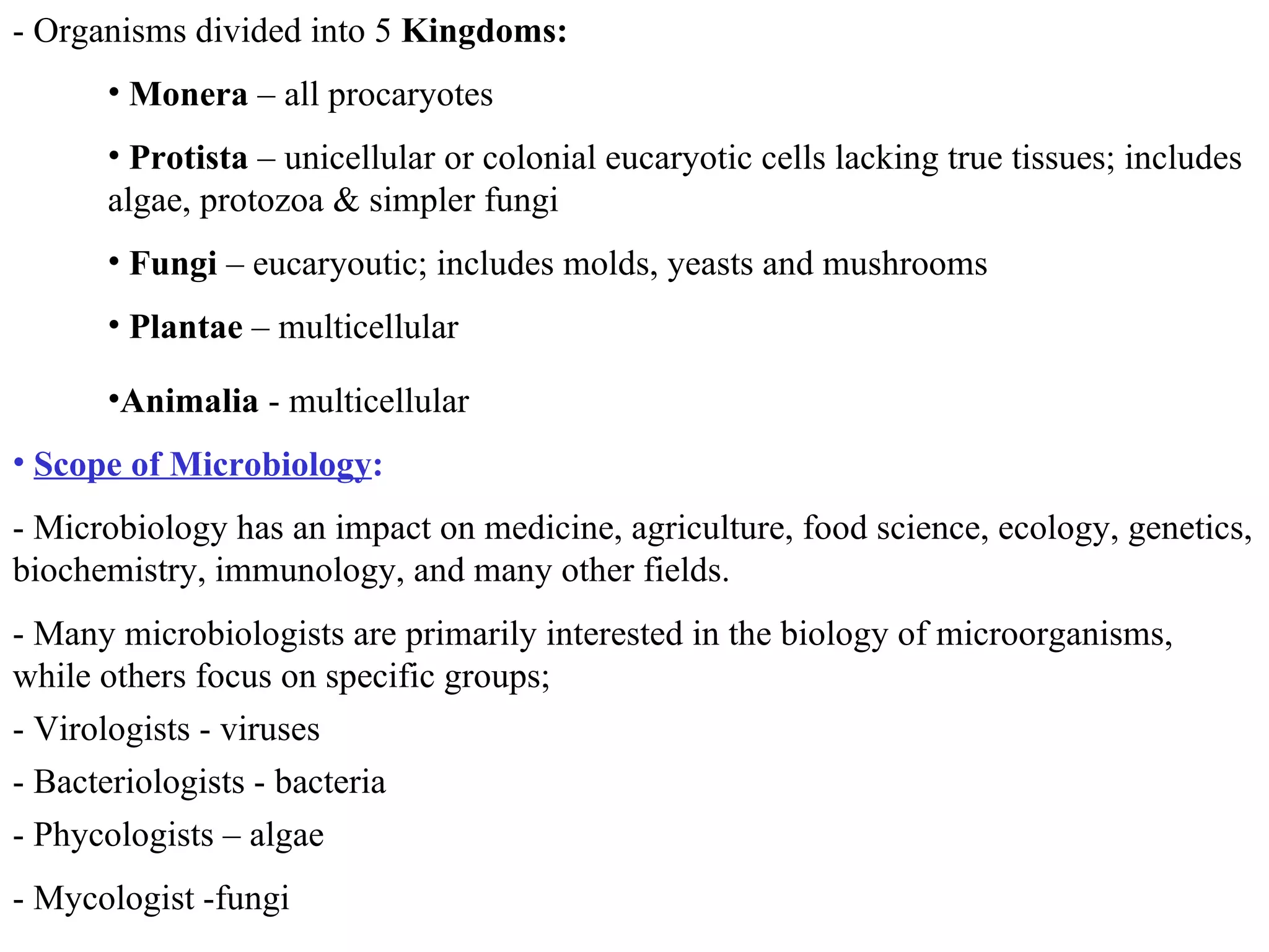 Scope of microbiology | PPT