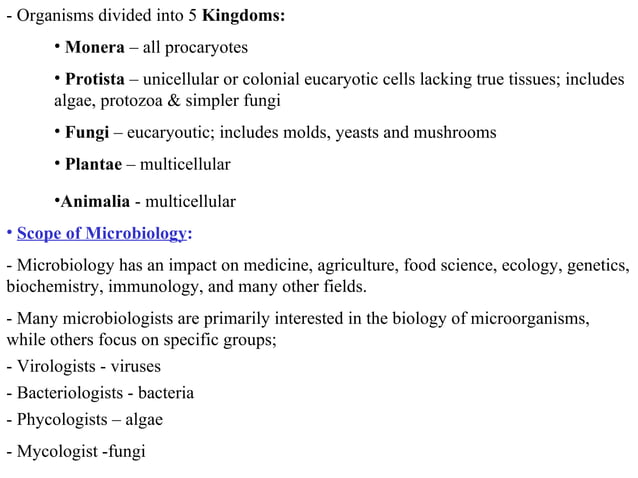 Scope of microbiology | PPT