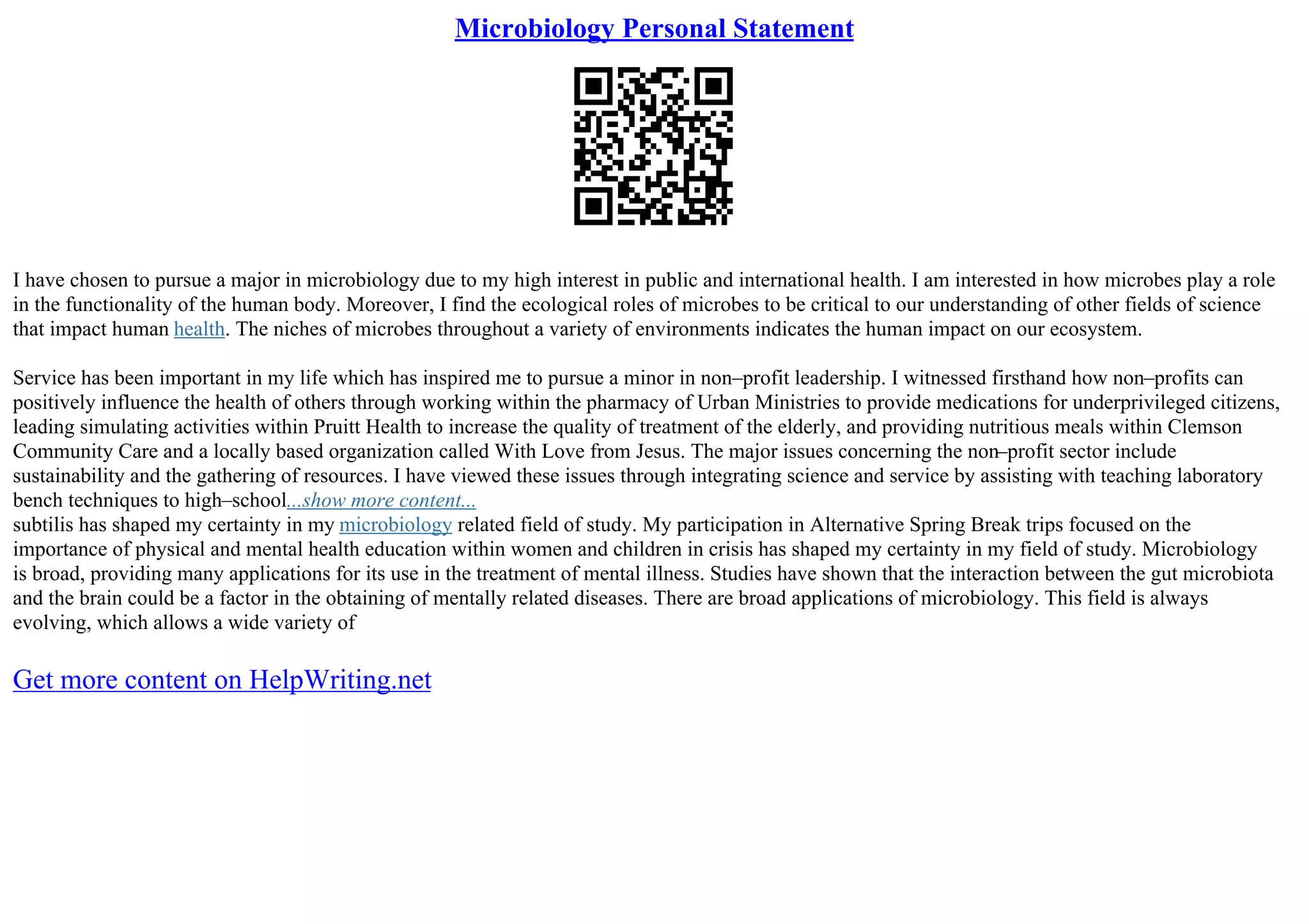Scope Of Microbiology | PDF