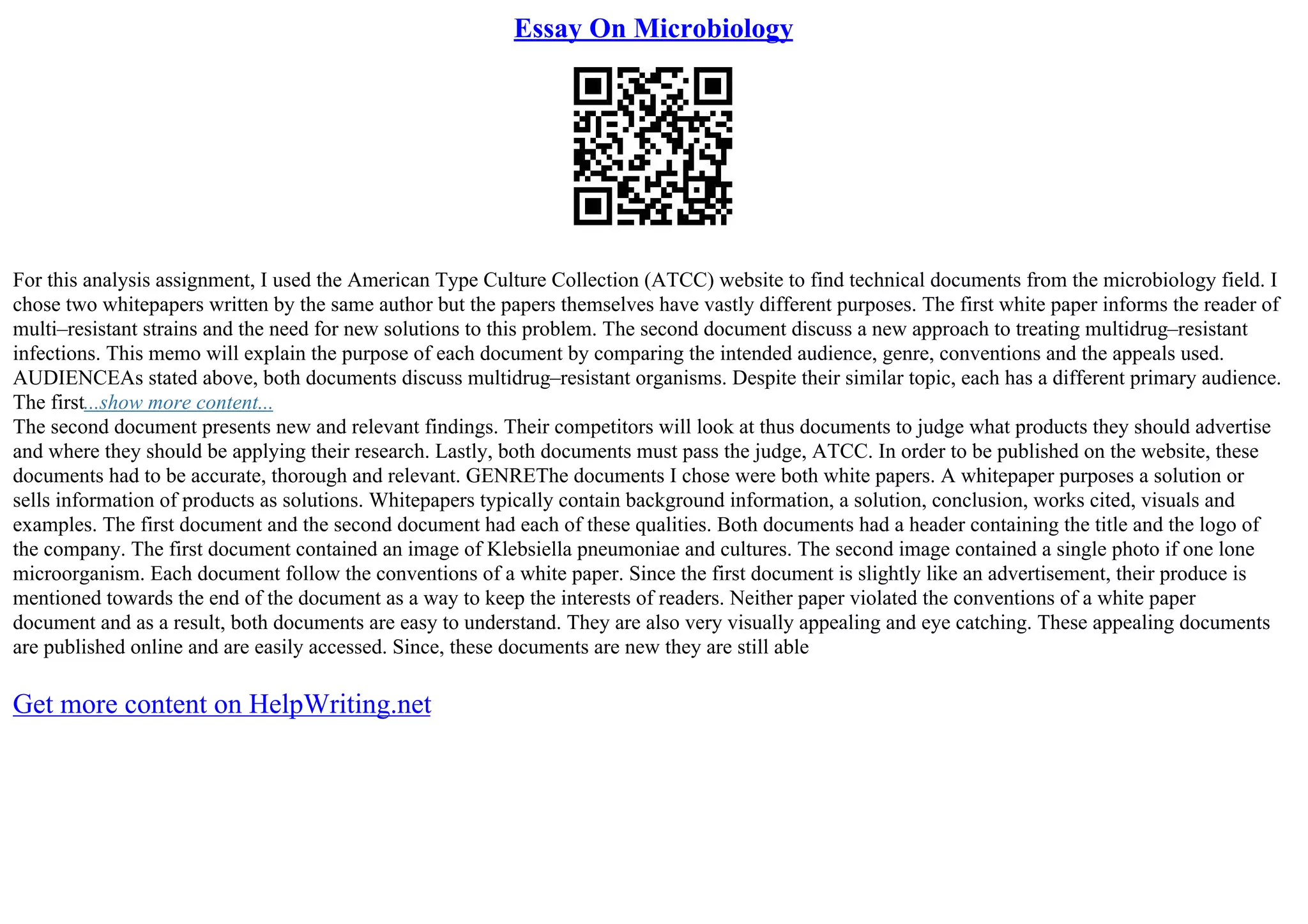 Scope Of Microbiology | PDF