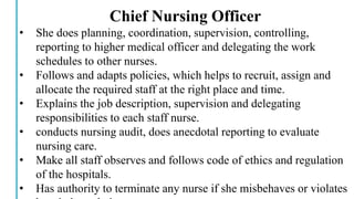 SCOPE OF NURSING , ROLES & RESPONSIBILITIES OF VARIOUS NURSING ...