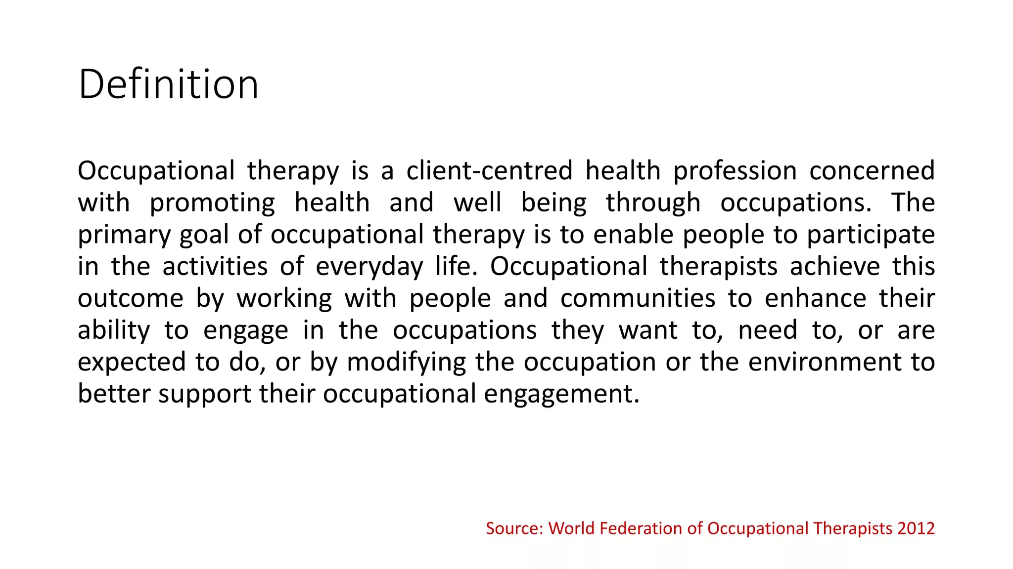 Scope of Occupational Therapy – India & Abroad | PDF