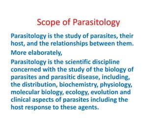 Scopes of parasitology | PPTX
