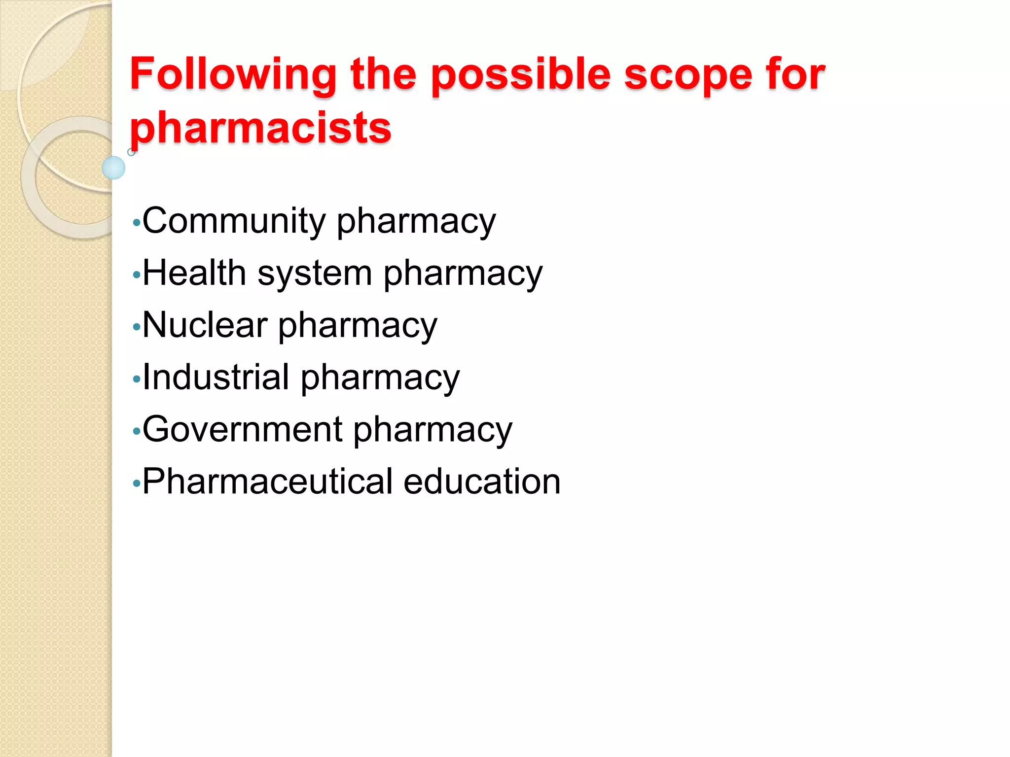 Scope of pharmacy | PPTX