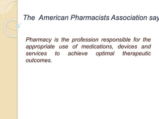 Scope of pharmacy | PPTX