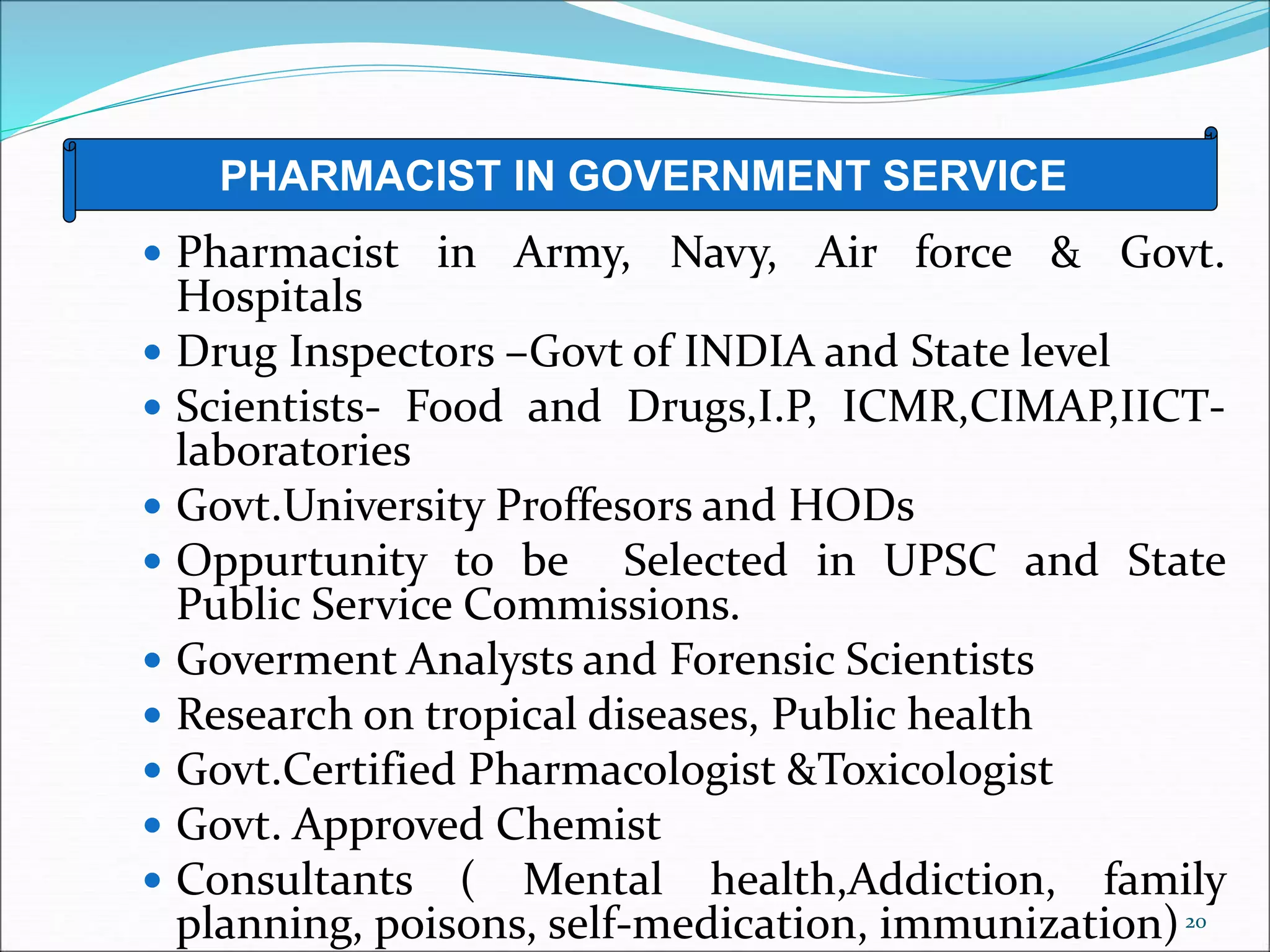 Scope of pharmacy ppt | PPTX
