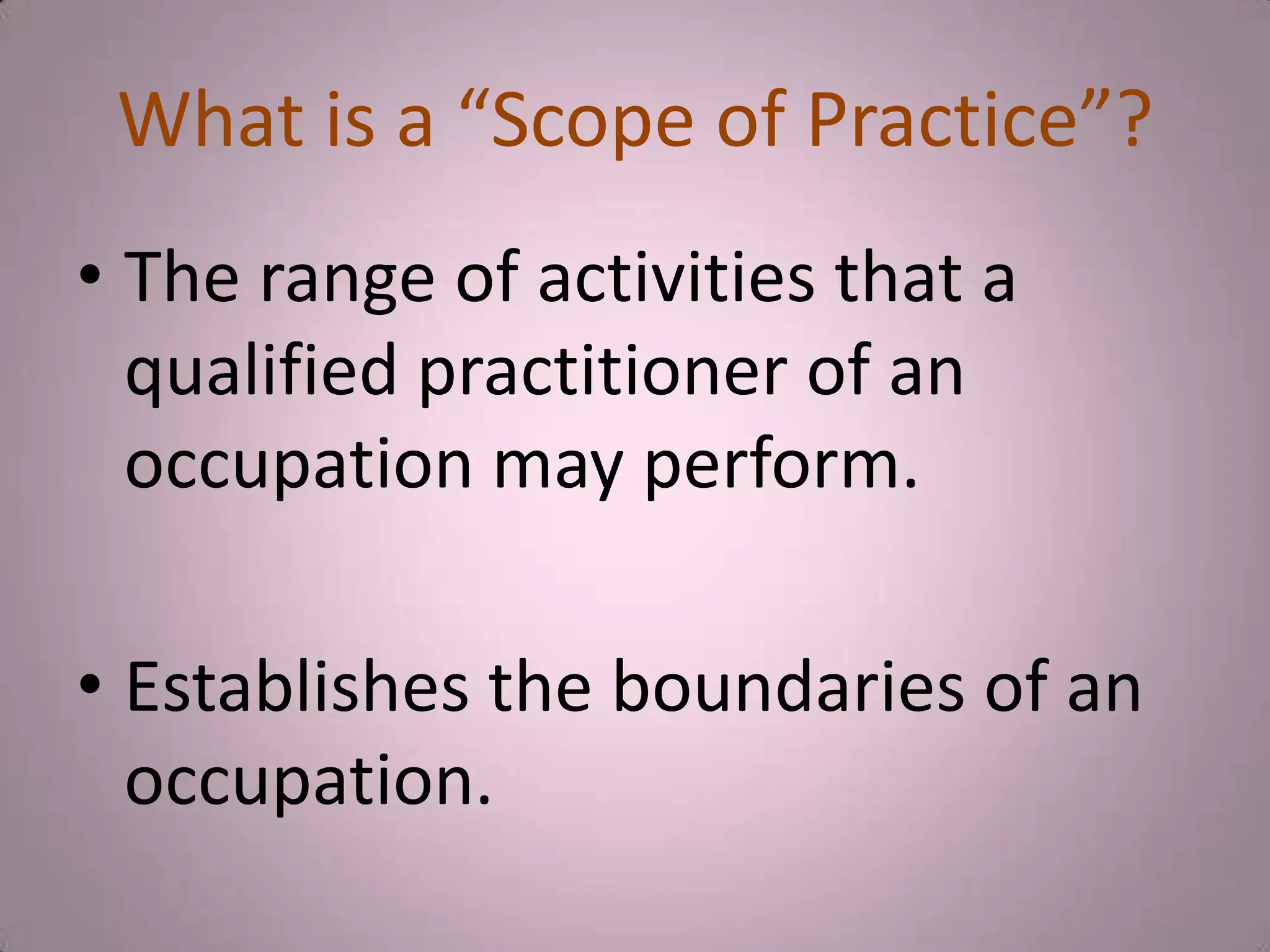 Scope of practice | PPTX