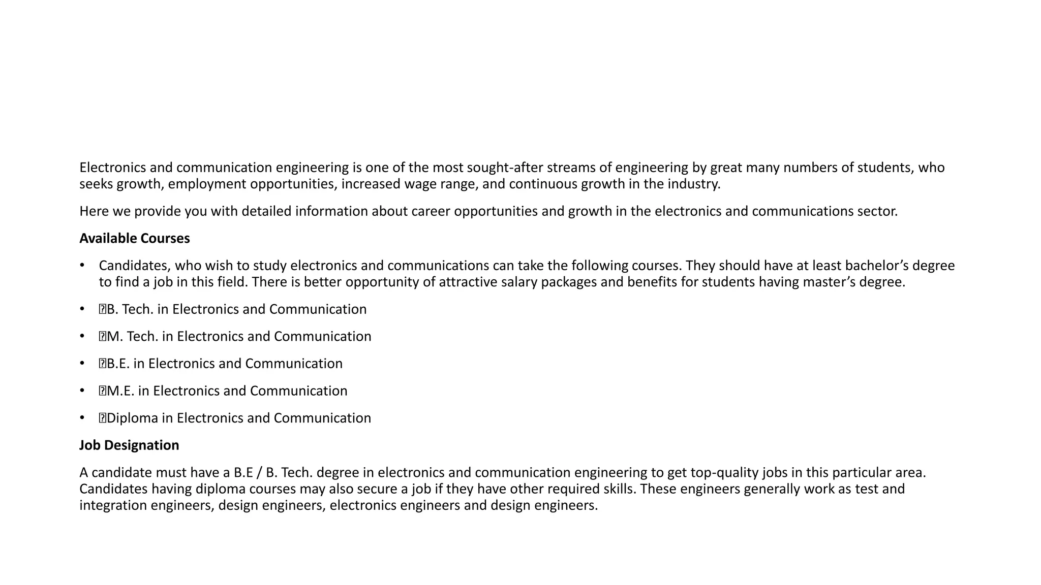 Scope of studying Electronics and Communication Engineering | PPTX