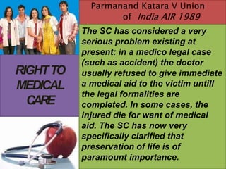 Scope of the right to life and personal liberty under (article 21) | PPT