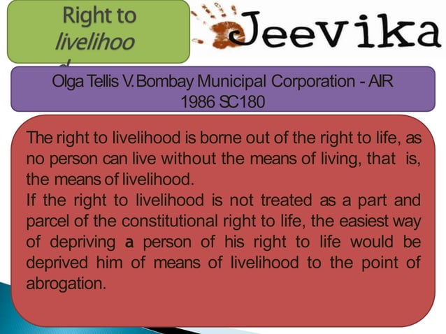 Scope of the right to life and personal liberty under (article 21) | PPT