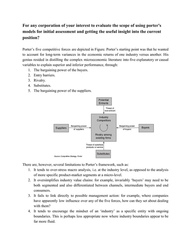 Scope of using porter's models | PDF