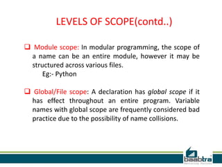 Scope of variable | PPTX