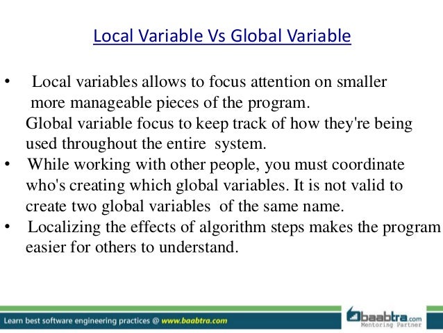 Scope of variable