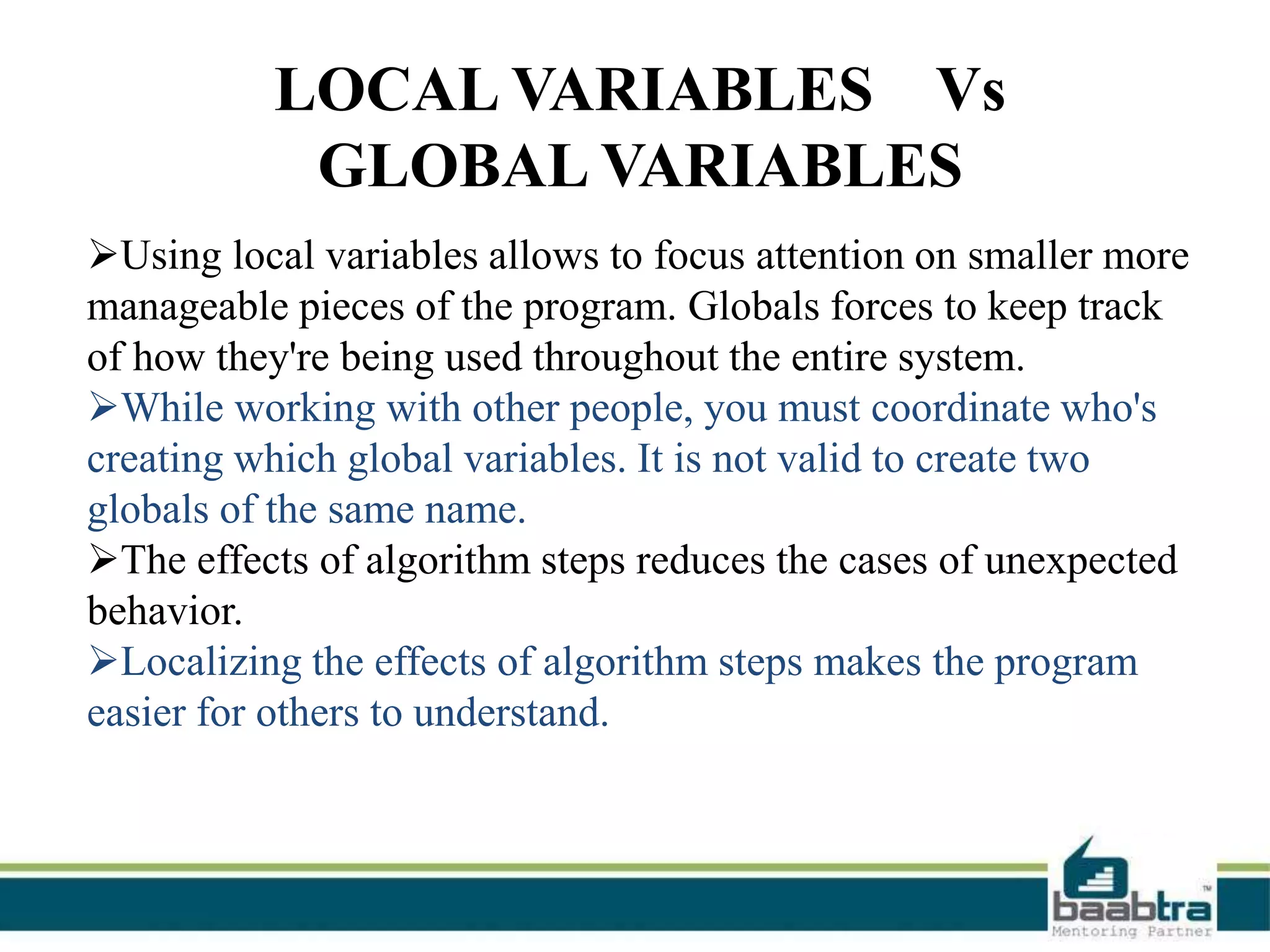 Scope of variables | PPT
