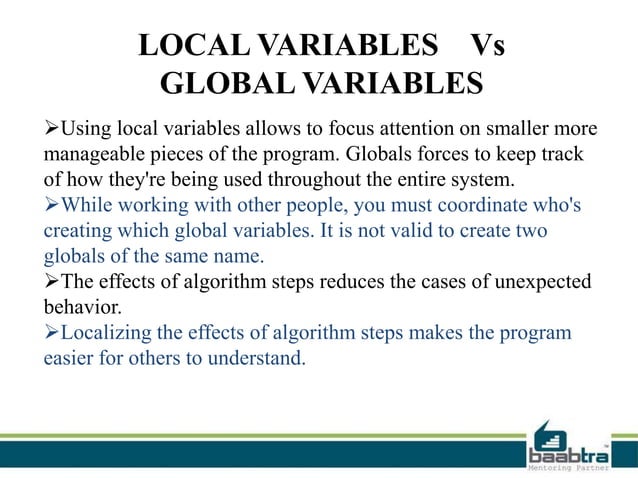 Scope of variables | PPT