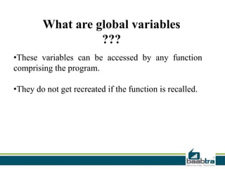 Scope of variables | PPT