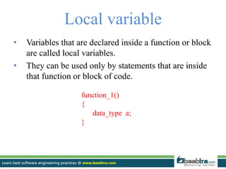 Scope of variables | PPT