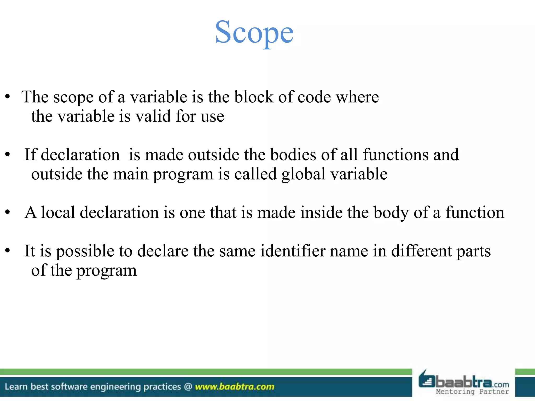 Scope of variables | PPTX