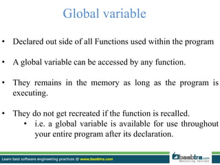 Scope of variables | PPT | Free Download