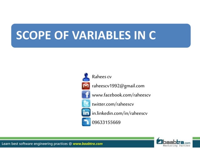 Scope of variables | PPTX