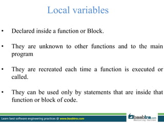 Scope of variables | PPTX